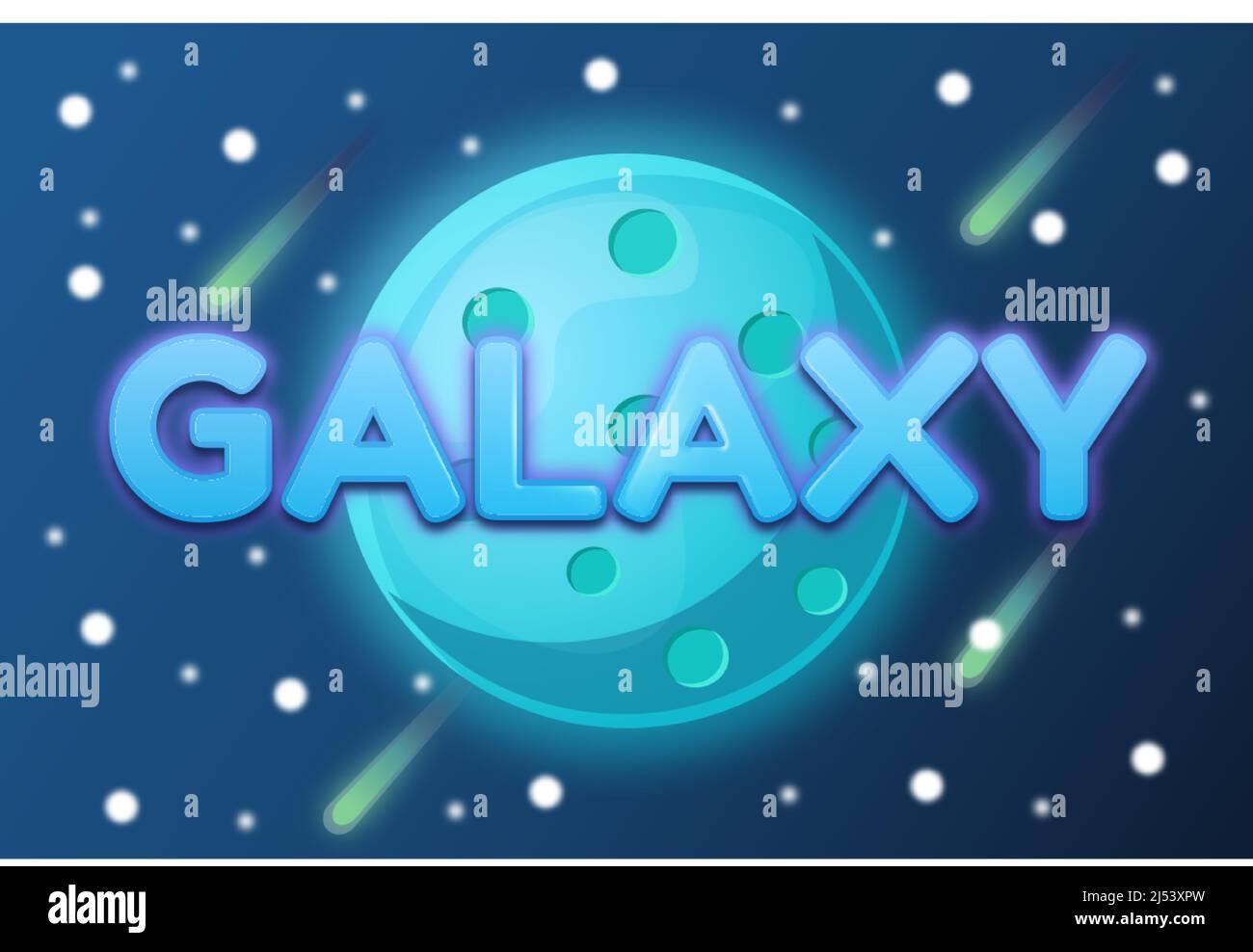 Editable text effects Galaxy , words and font can be changed Stock ...