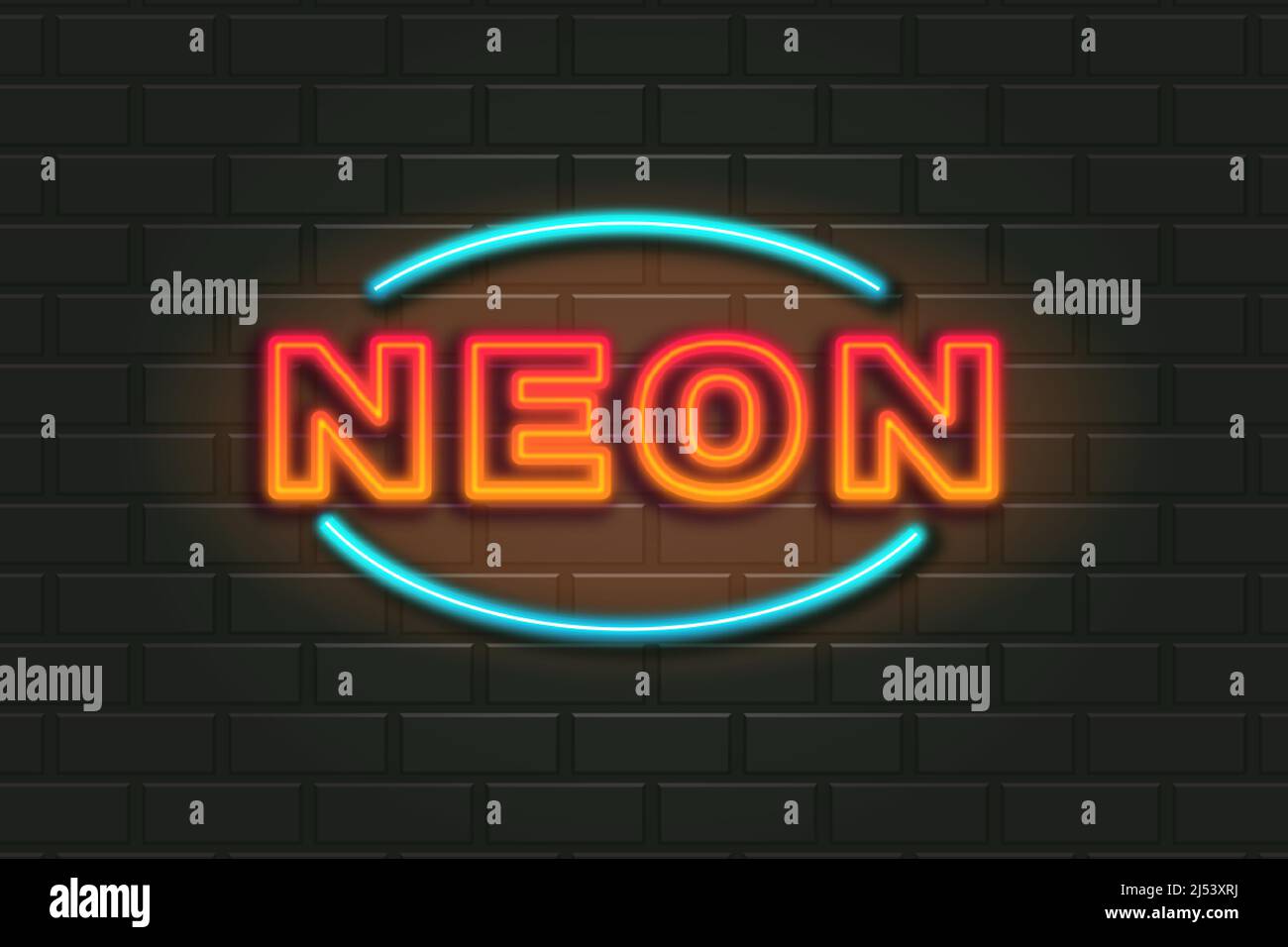 Editable text effects Neon , words and font can be changed Stock Vector ...