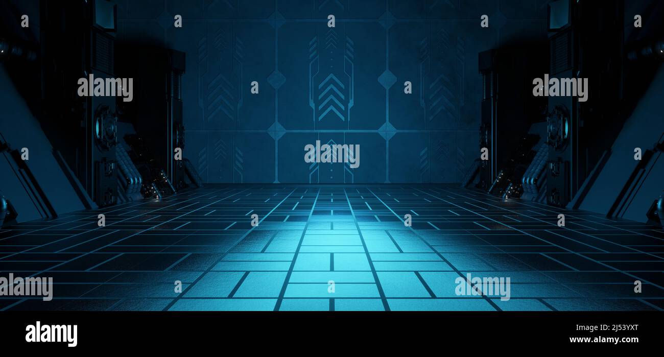 Futuristic Science Fiction Cyber Hall Studio Cyber Future Stage ...