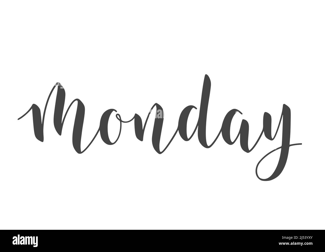 Vector Stock Illustration. Handwritten Lettering of Monday. Template ...