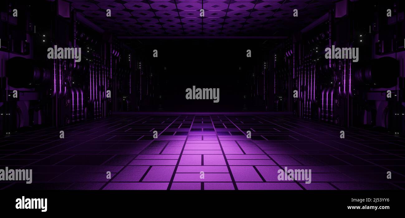 Artificial Intelligence SciFi Corridor Hallway Hangar Interior Ultra ...