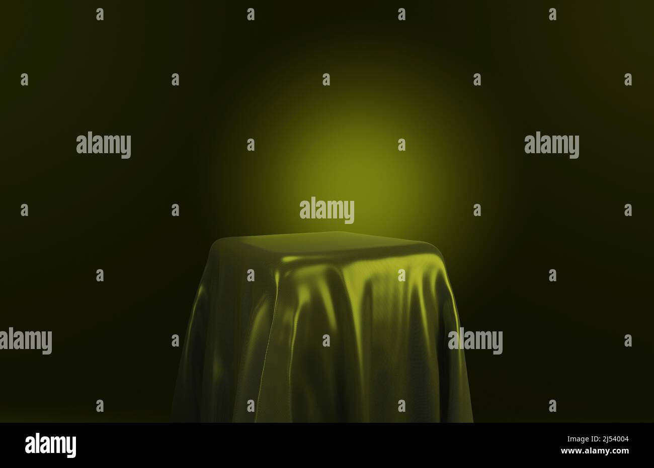 Luxurious Cloth Fabric On Pedestal Dimmed Background Dark Green Colors ...