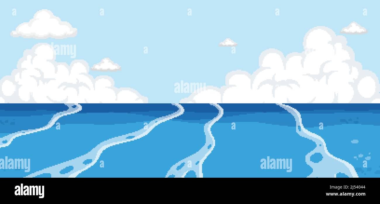 Empty ocean sea background illustration Stock Vector Image & Art - Alamy