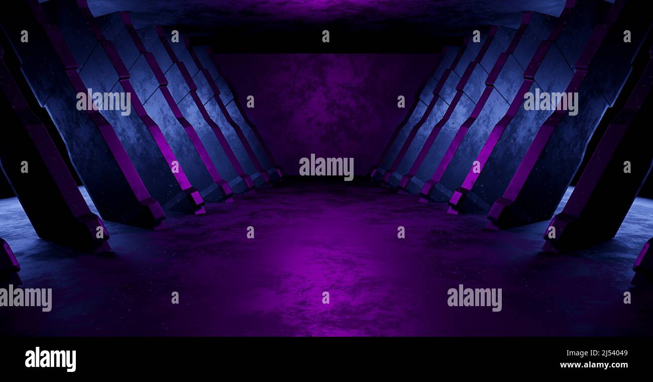 Artificial Intelligence Metallic Basement Underground Hall Dimmed Dark ...