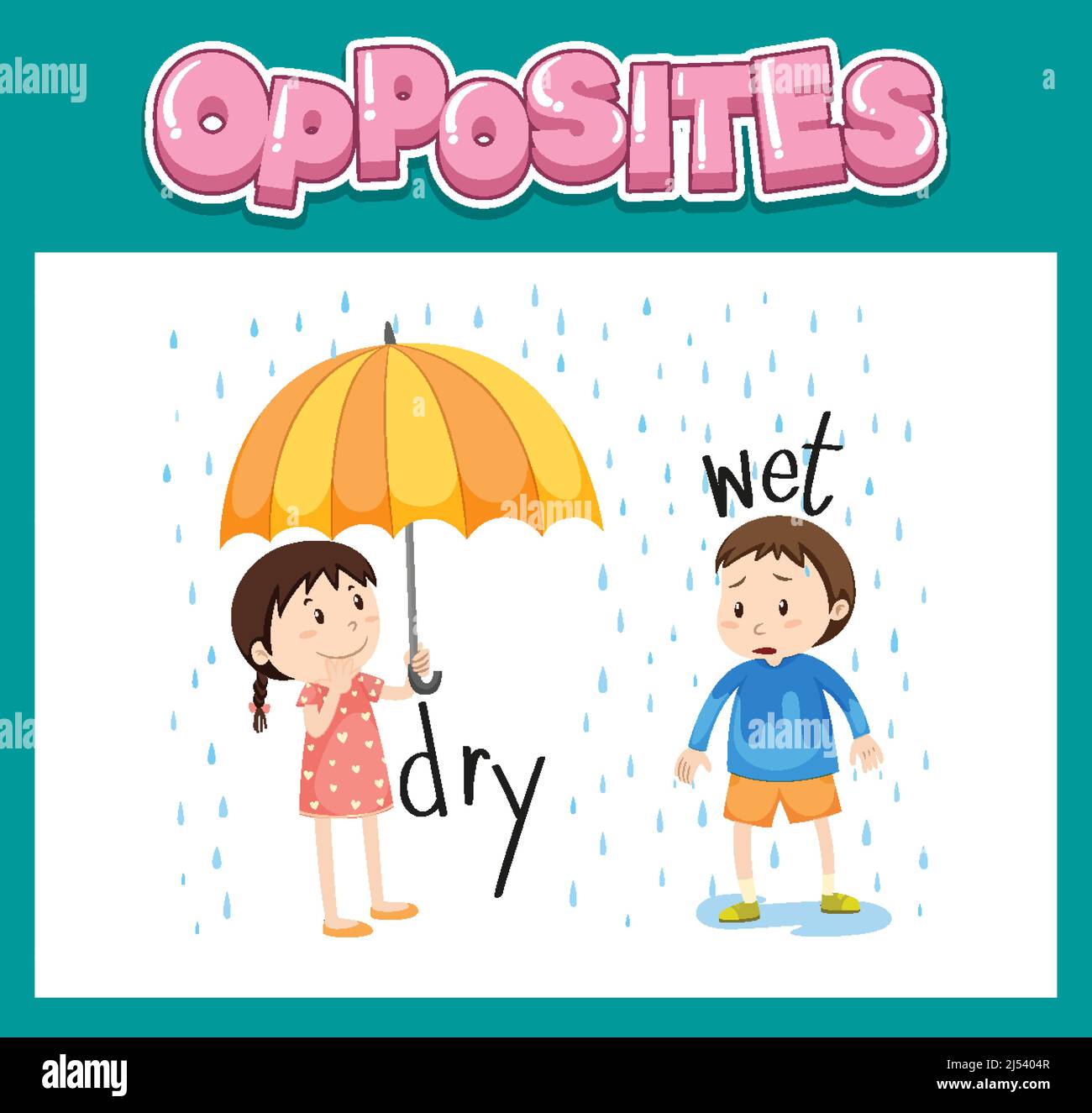 Opposite English words for kids illustration Stock Vector Image & Art ...