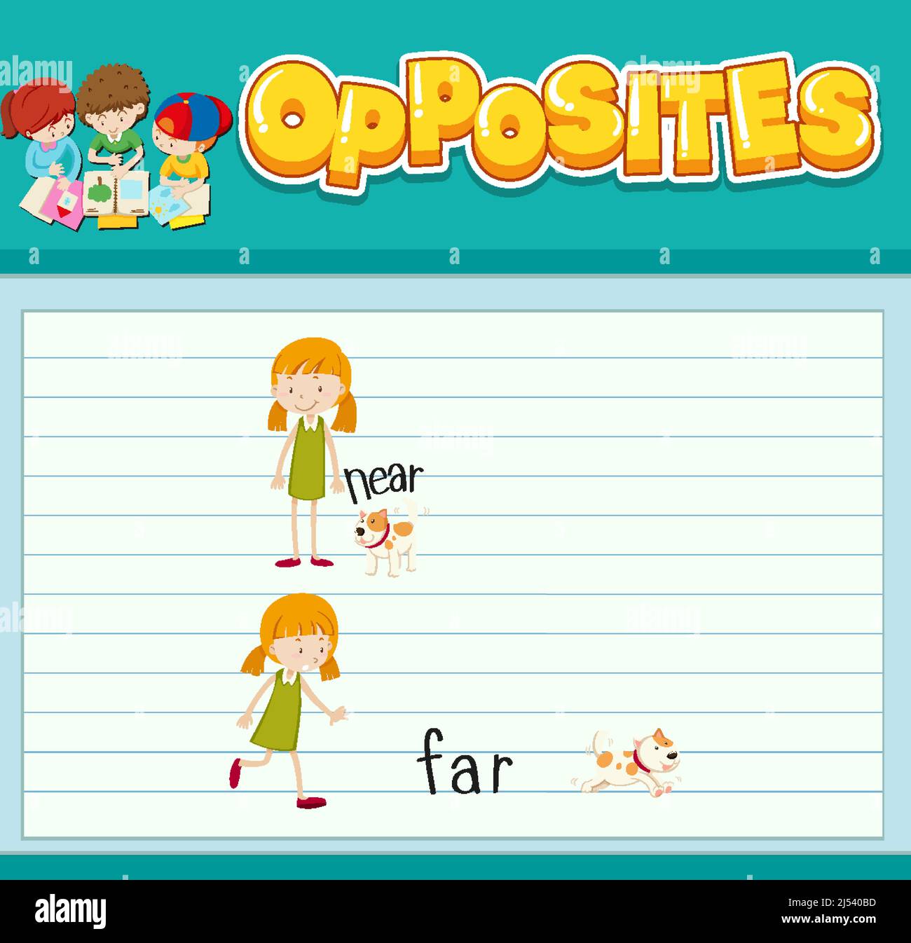 Opposite words with pictures for kids illustration Stock Vector Image ...