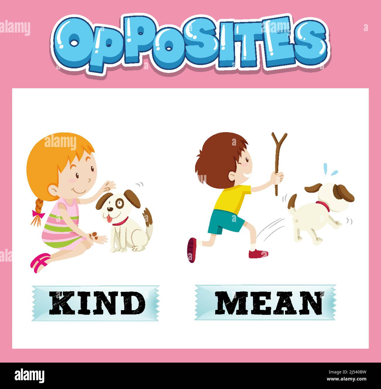 Opposite English words for kids illustration Stock Vector Image & Art ...