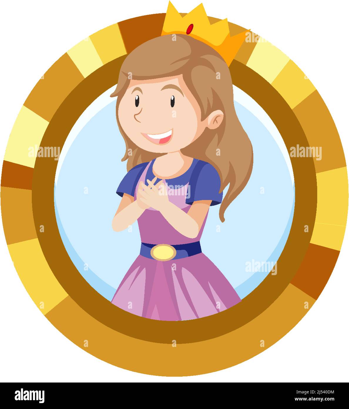 Cute princess cartoon character illustration Stock Vector Image & Art ...