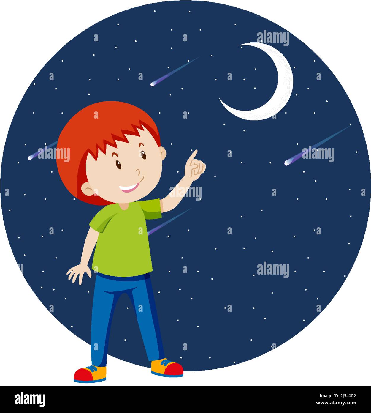 Kid pointing at stars hi-res stock photography and images - Alamy