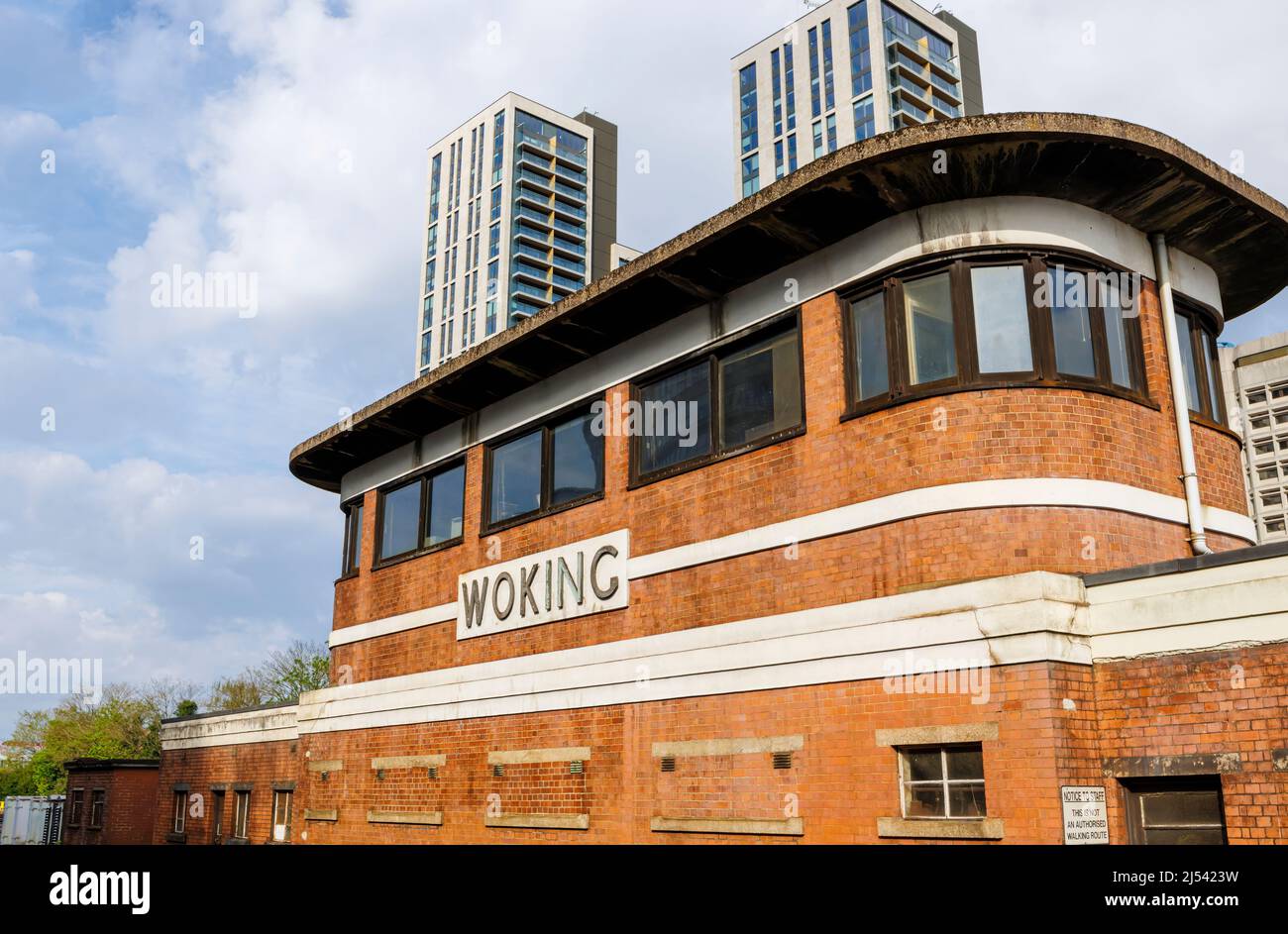 The iconic art deco style red brick built junction box in Woking ...