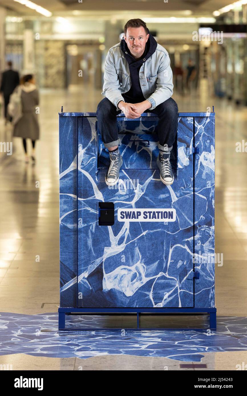 EDITORIAL USE ONLY Artist Ian Berry attends the launch of Canary Wharf ...