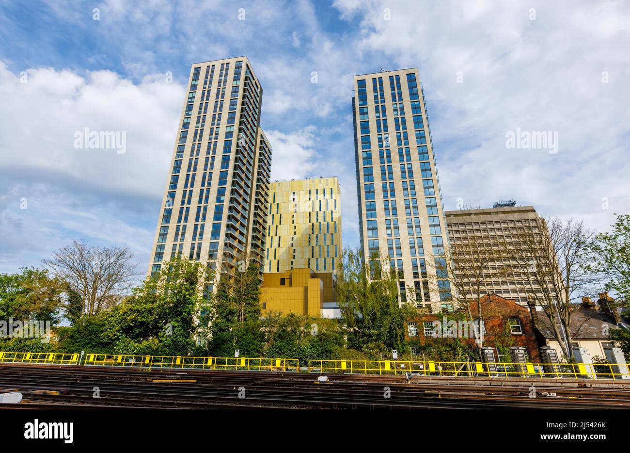 The recently completed mixed use tall tower block development at ...