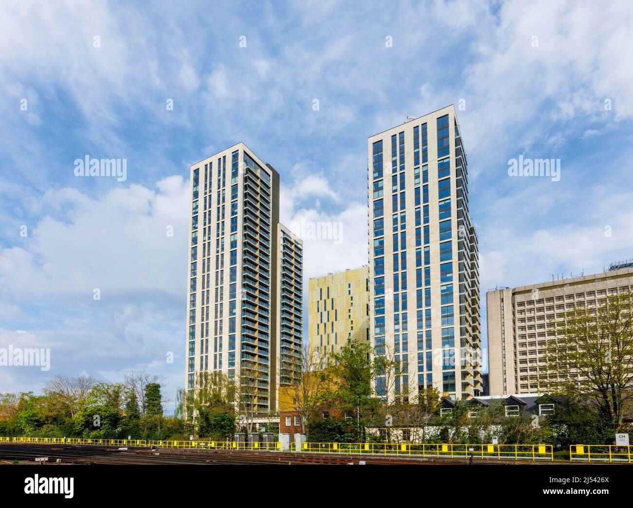 The recently completed mixed use tall tower block development at ...