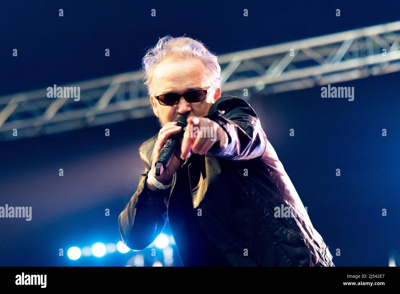 Singer Owen Paul performing at a 1980s retro concert in Southend on Sea ...