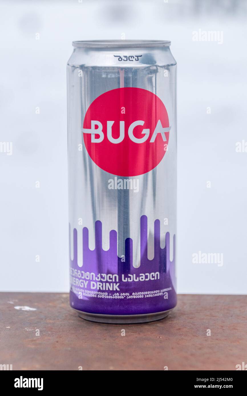 Kutaisi, Georgia - March 18, 2022: Can of Buga energy drink Stock Photo ...