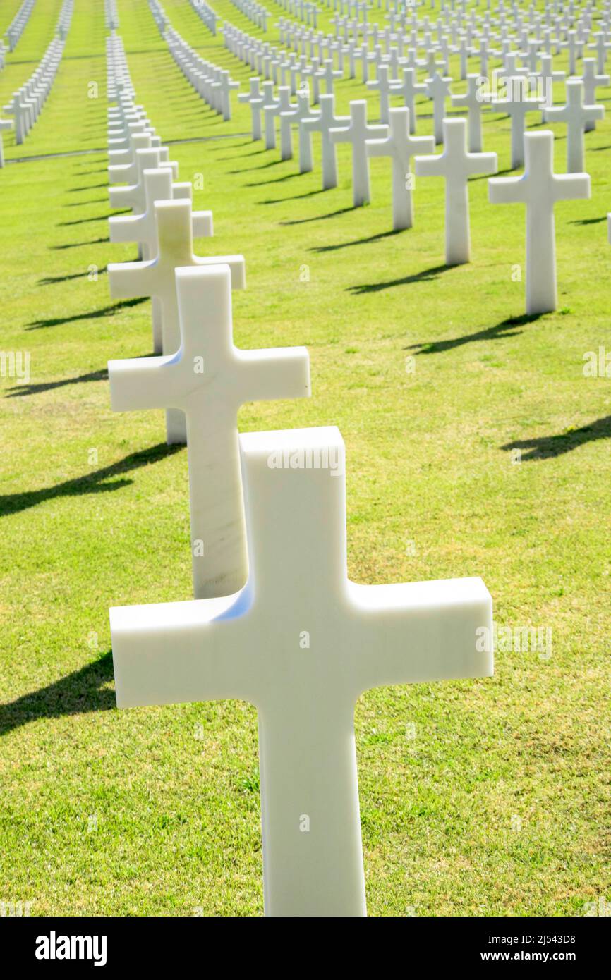 View of the white crosses in the war cemetery in Florence Italy Stock ...