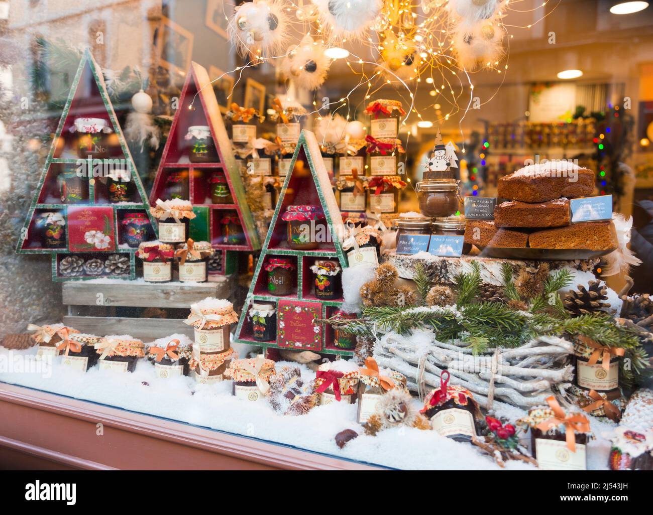 Annecy. FRANCE. candy store christmas showcase Stock Photo - Alamy