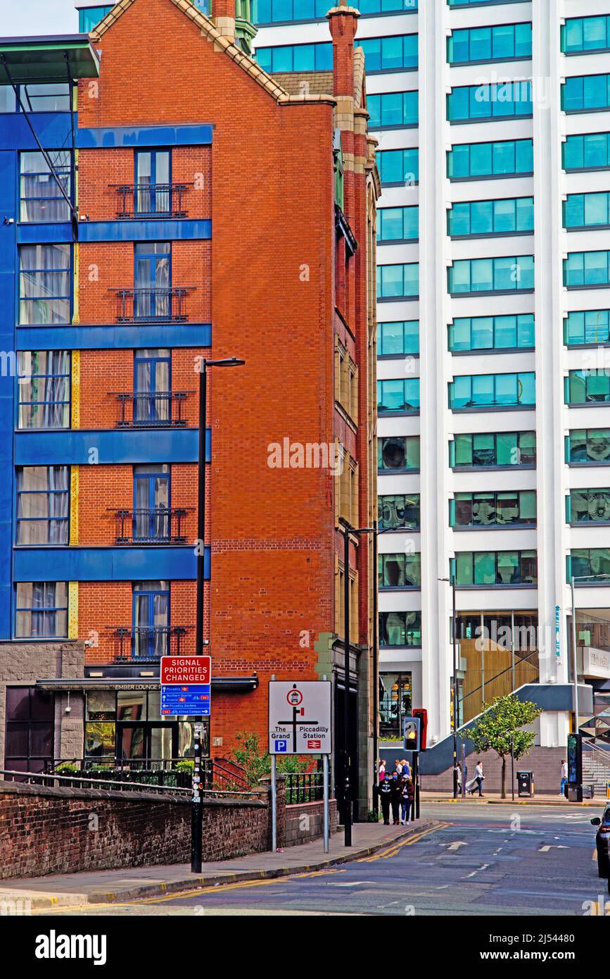 Old and new architecture, Piccadilly, Manchester, England Stock Photo ... Old and new architecture, Piccadilly, Manchester, England Stock Photo ...