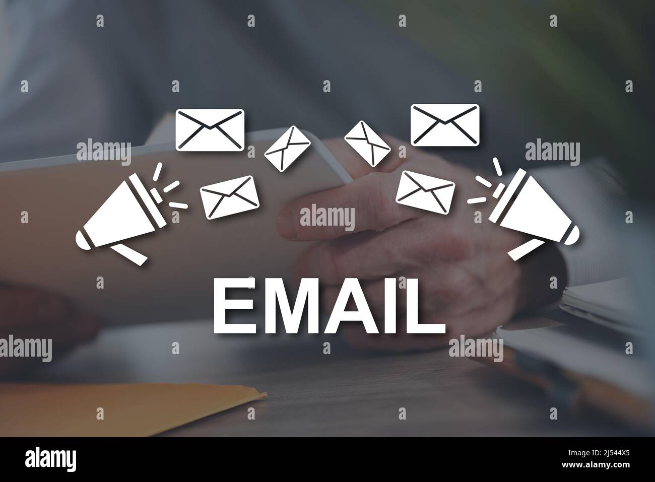 Email concept illustrated by a picture on background Stock Photo - Alamy