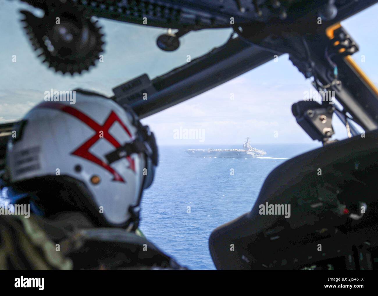 Aircraft attached to Carrier Air Wing (CVW) 8 are staged on USS Gerald ...