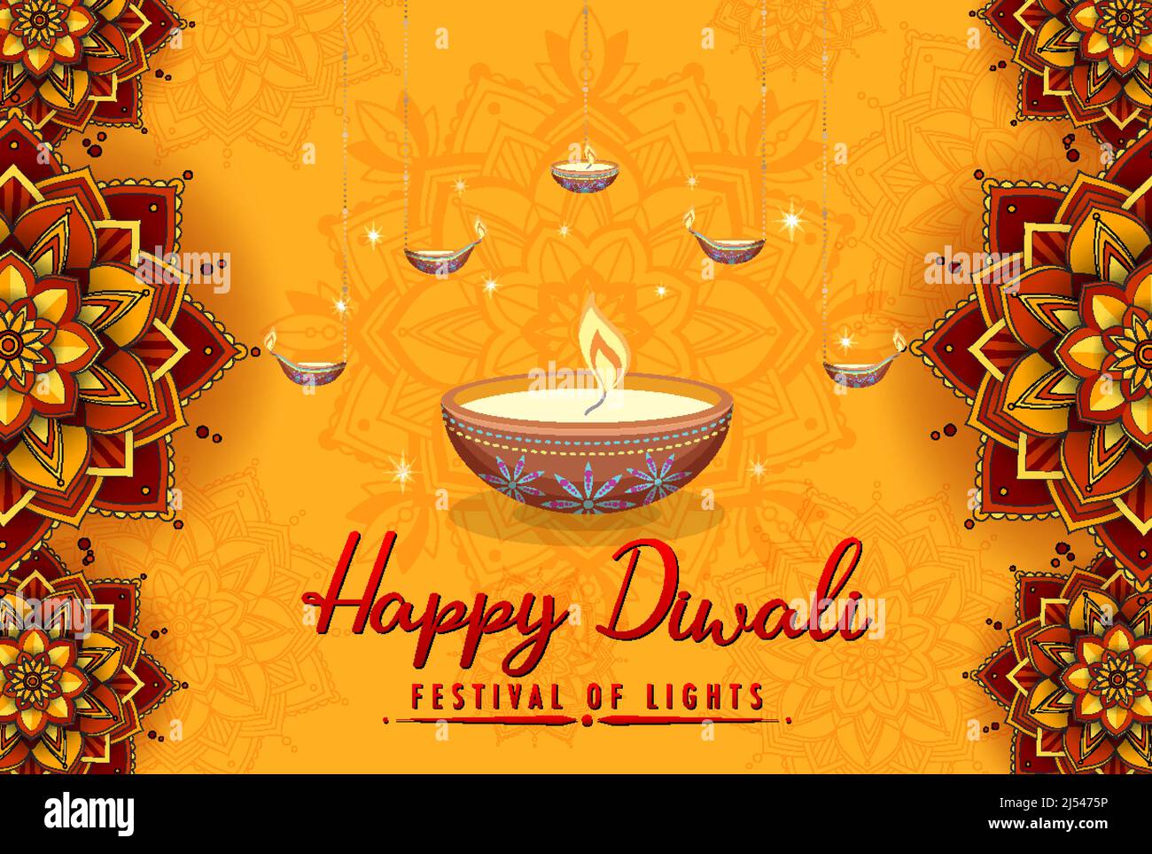 Happy Diwali festival of lights poster illustration Stock Vector Image ...