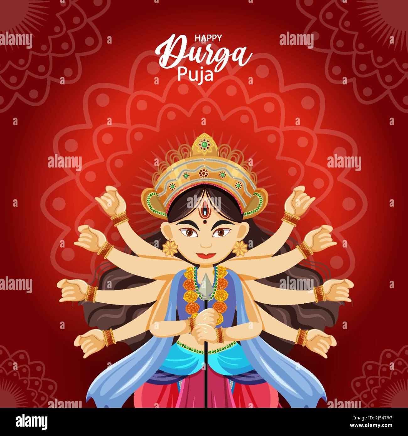 Durga Puja Indian festival banner illustration Stock Vector Image & Art ...