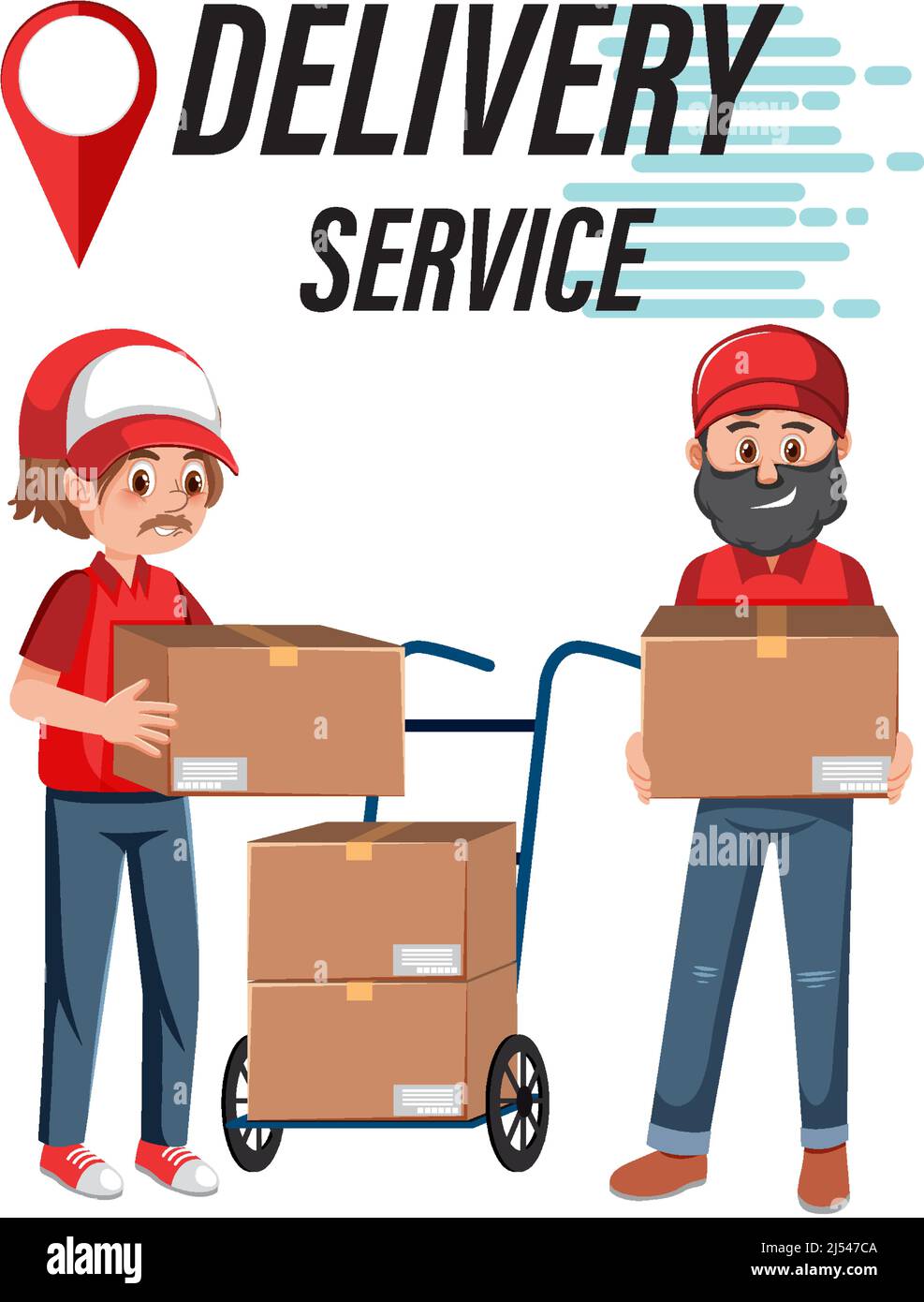 Delivery man with package illustration Stock Vector Image & Art - Alamy