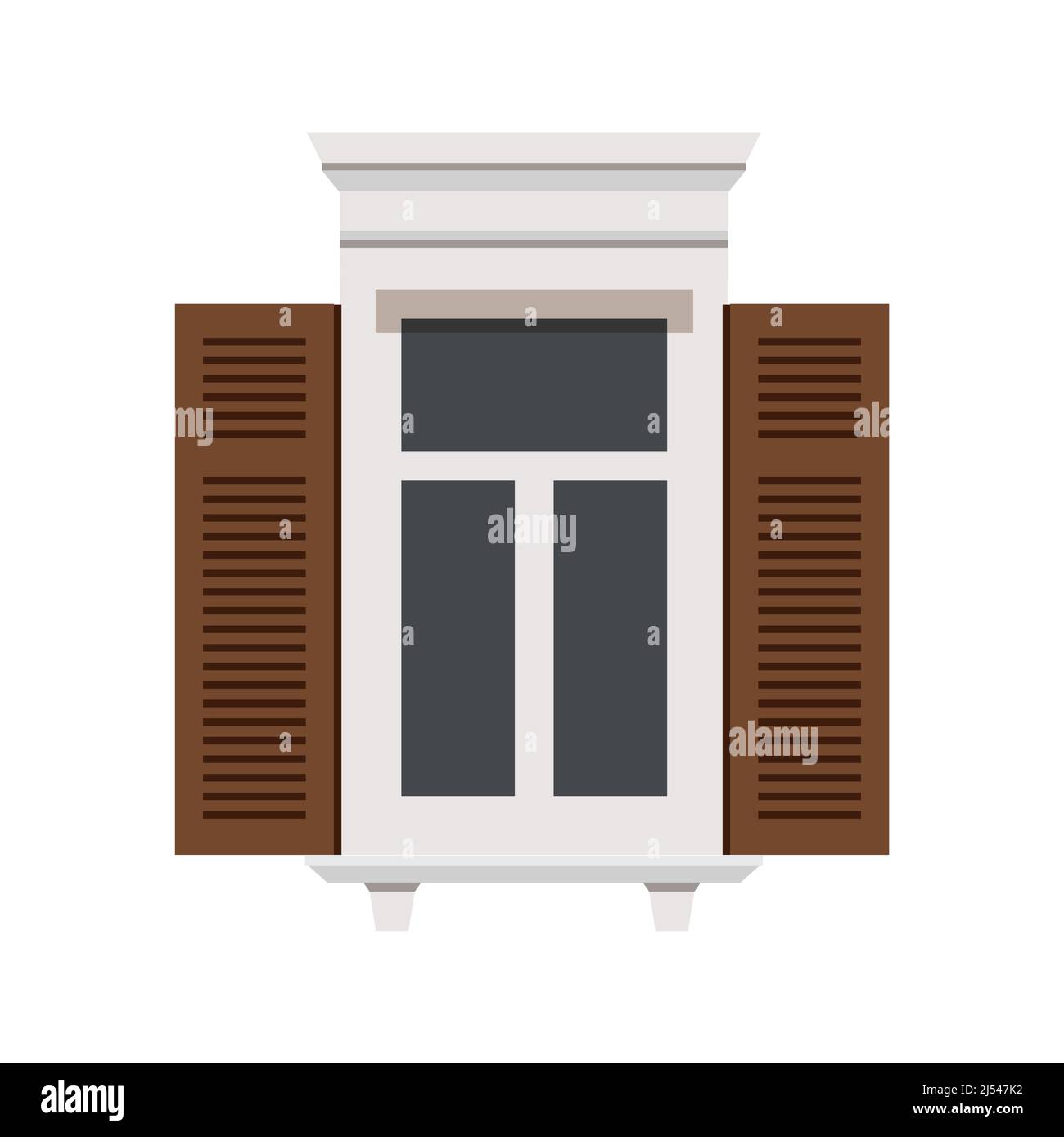 Sash window with shutters Stock Vector Images - Alamy
