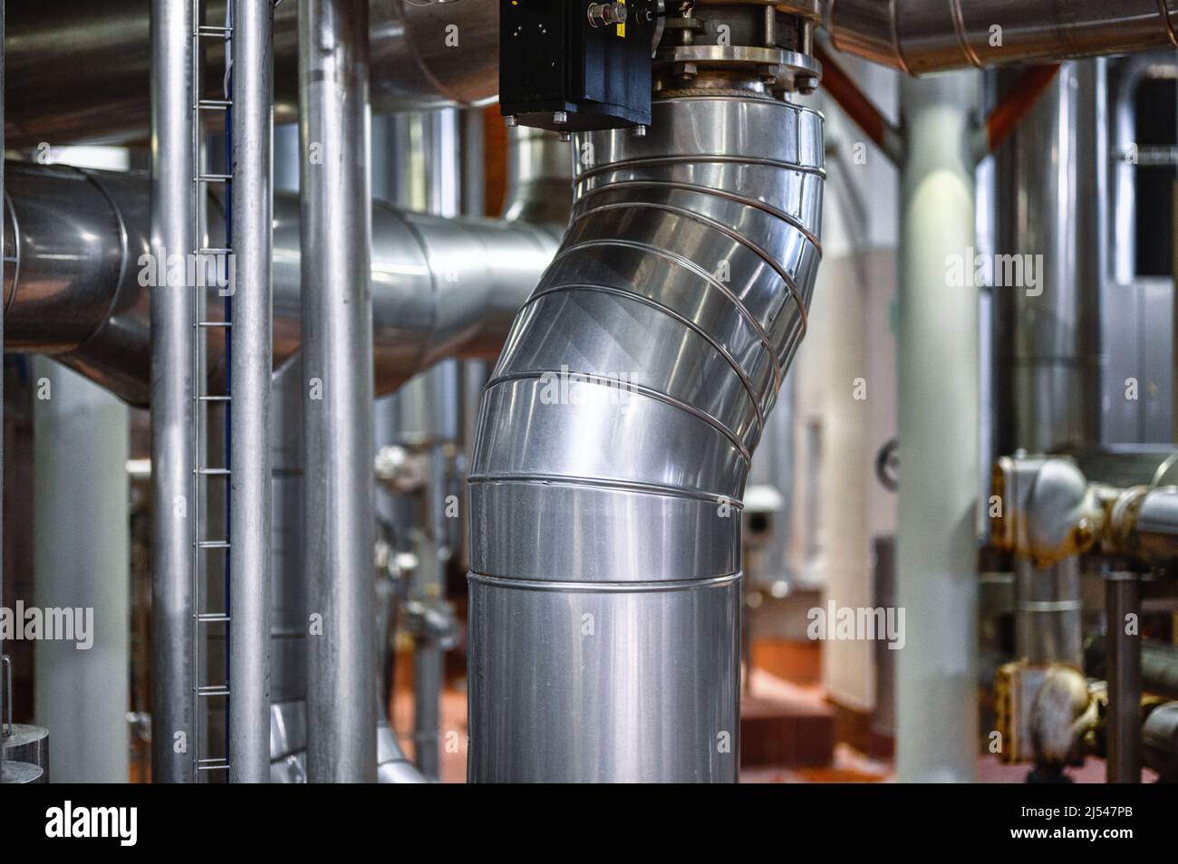 Heavy duty steel pipelines for pumping liquids Stock Photo - Alamy