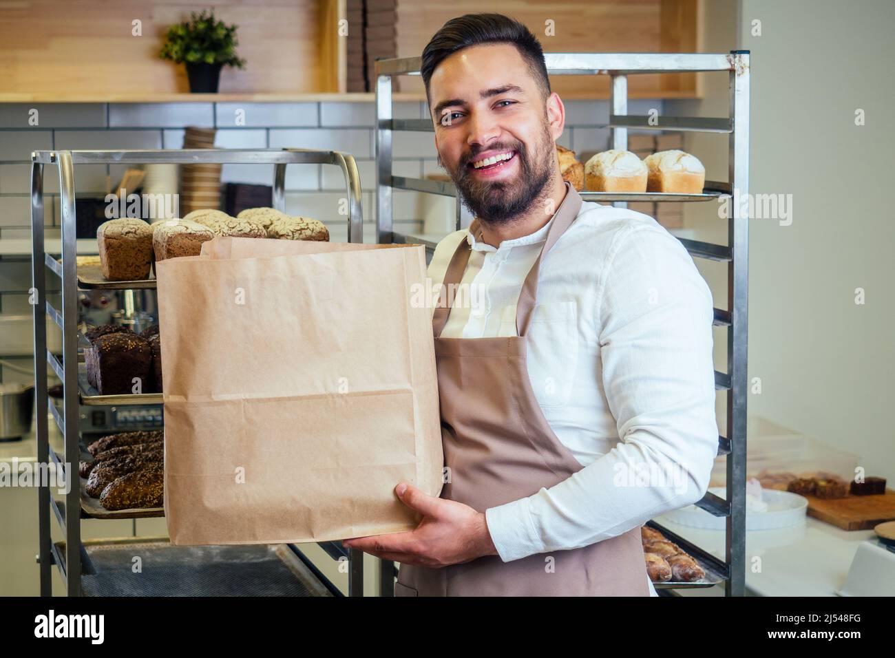 Man delivering bread hi-res stock photography and images - Alamy