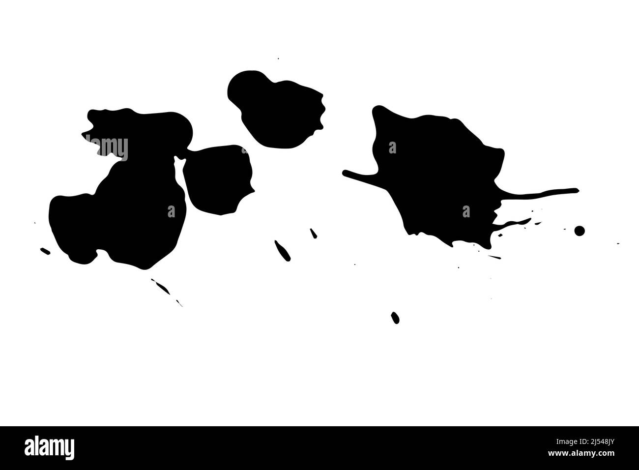 Abstract dot splash. Black hand-drawn drip points isolated on white ...