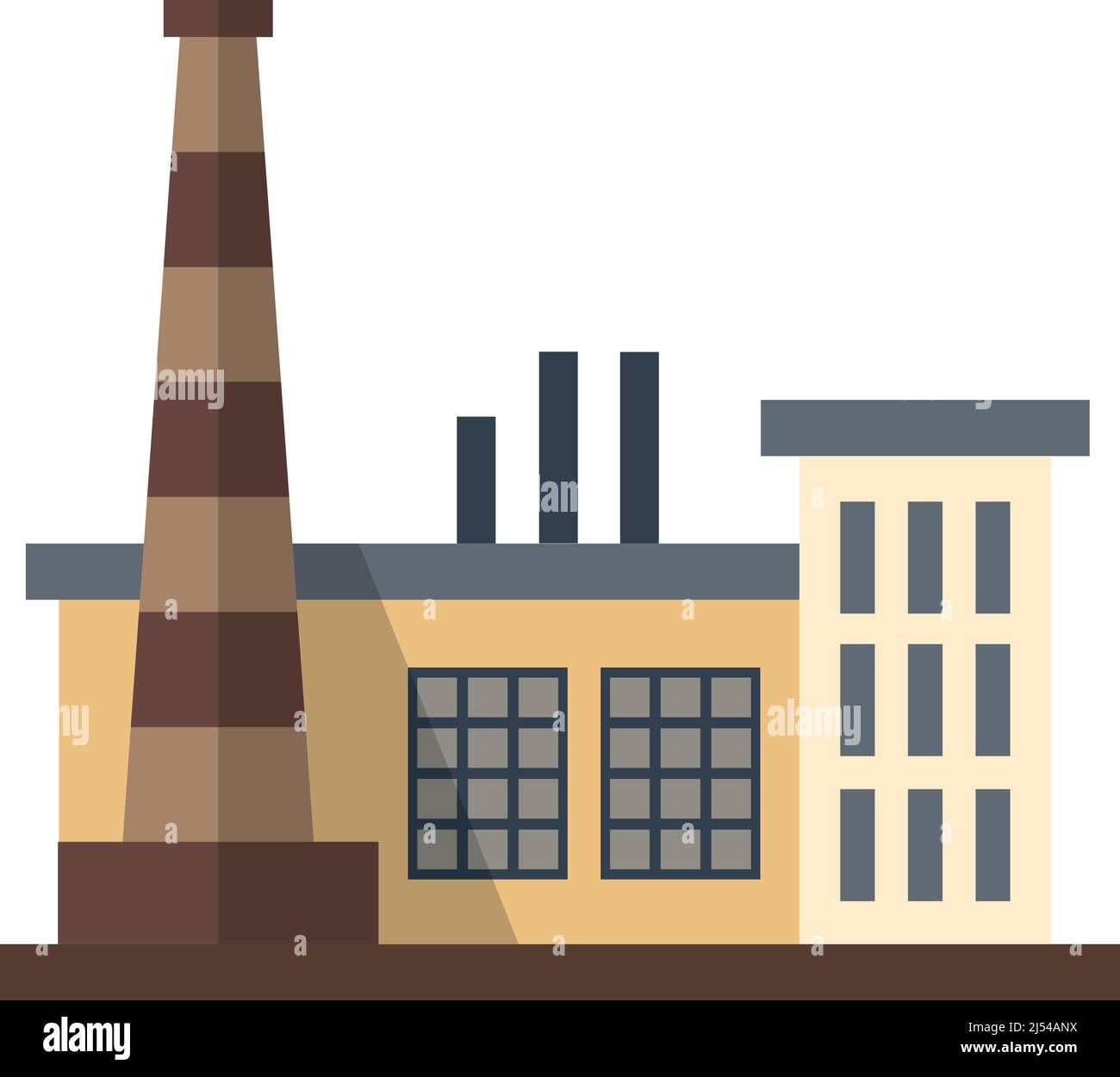 Factory building. Manufacture industry. Flat pollution symbol Stock ...