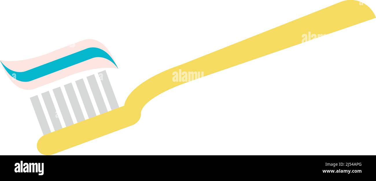 Toothbrush with toothpaste icon. Dental care symbol. Personal hygiene ...