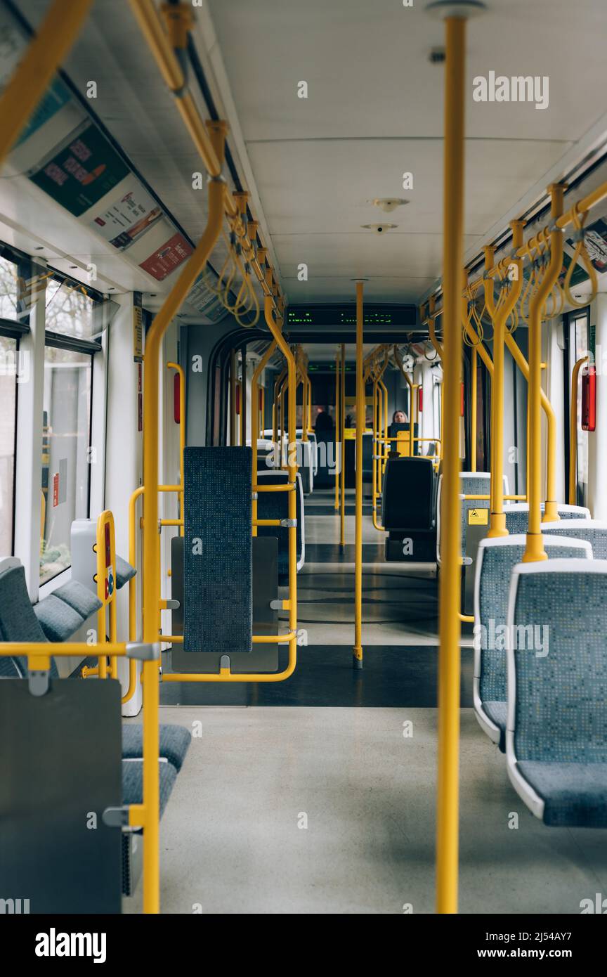 Inside Metrolink Tram in Machester Stock Photo - Alamy