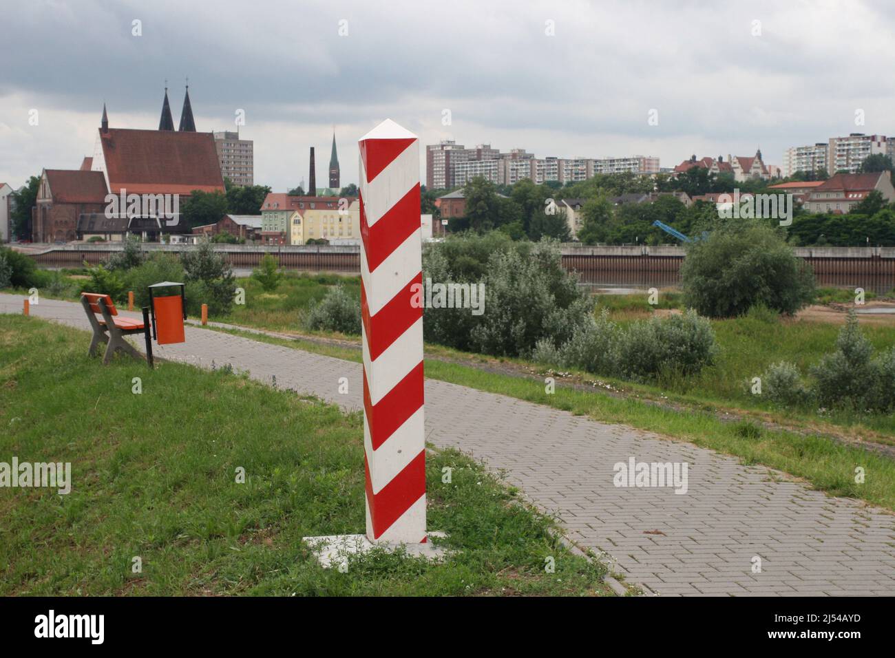 Polish border post on the footpath and cycle path to Germany , Poland ...