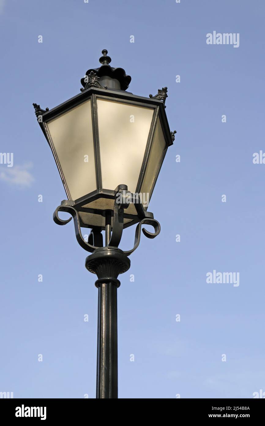 Historic lantern restored true to original of the 19th century in front ...