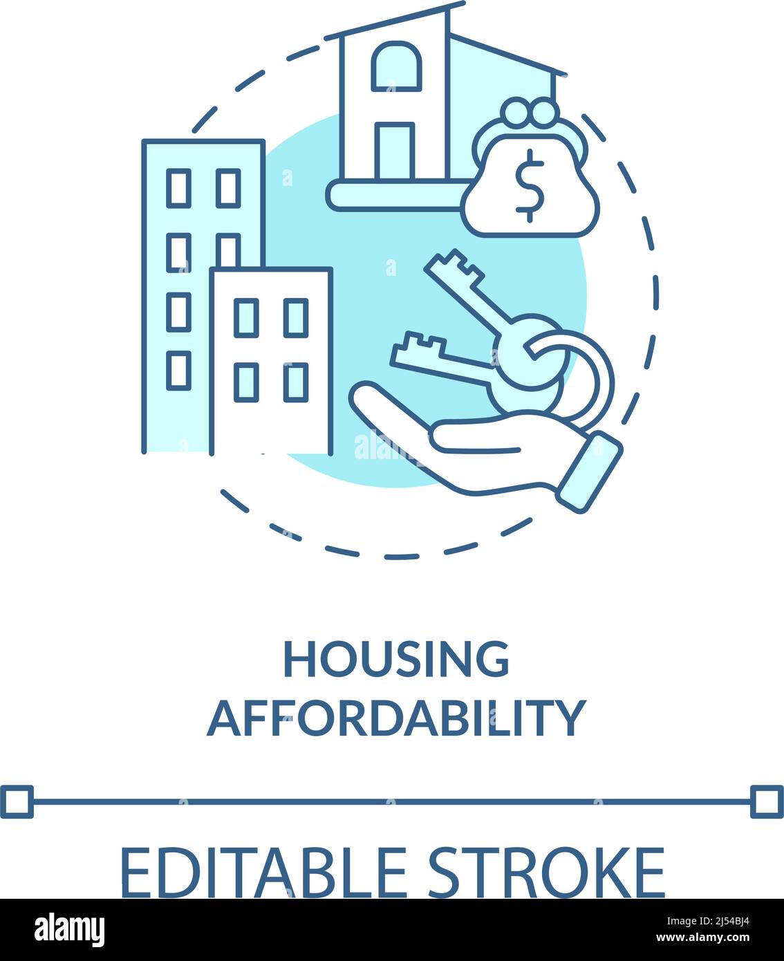 Housing affordability turquoise concept icon Stock Vector Image & Art ...