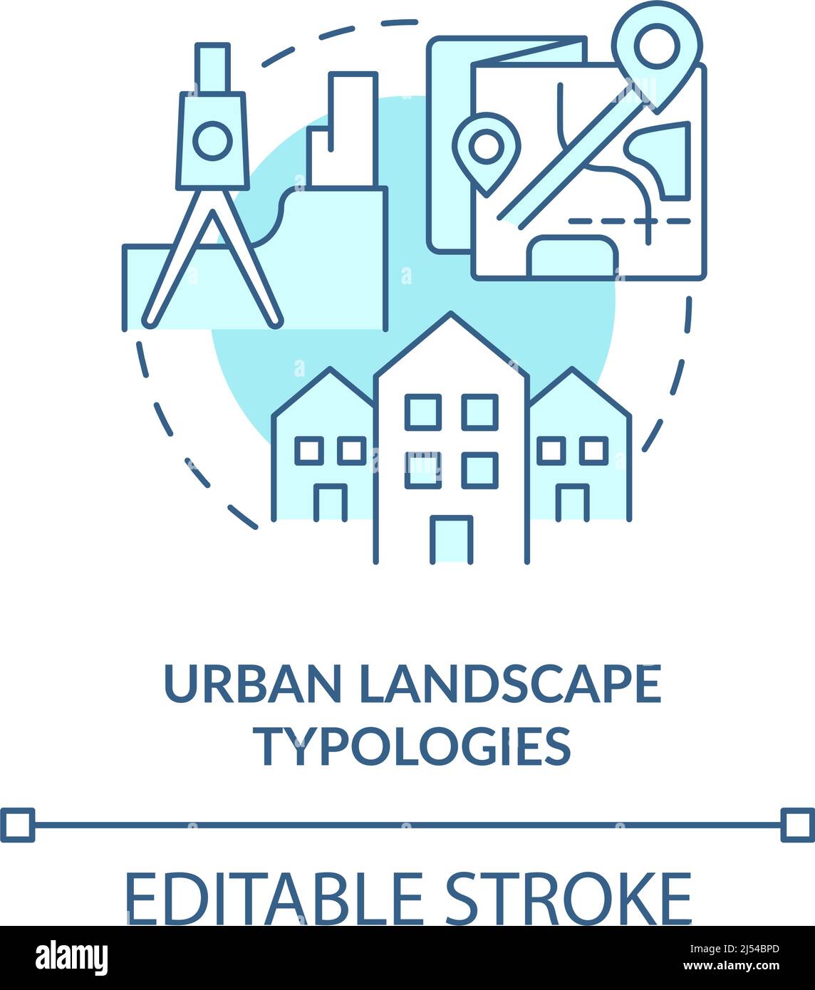 Urban landscape typologies turquoise concept icon Stock Vector Image ...