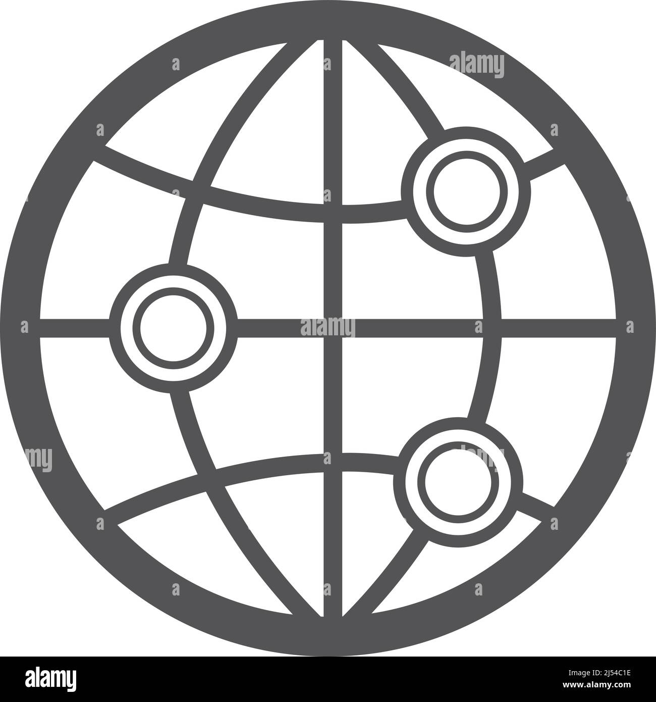 Globe icon. Worldwide business connection black symbol Stock Vector ...