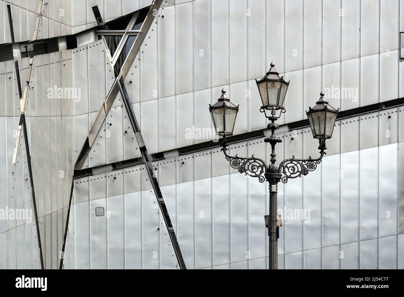 Jewish Museum Berlin, detail of the cladding with historic lantern ...