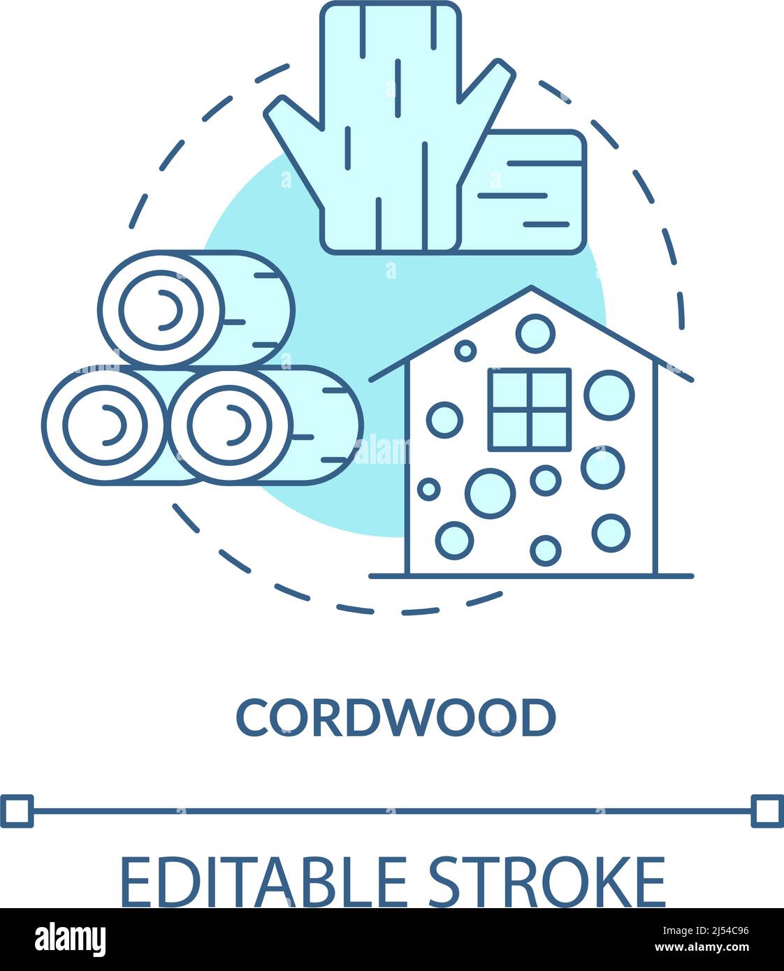 Cordwood turquoise concept icon Stock Vector Image & Art - Alamy