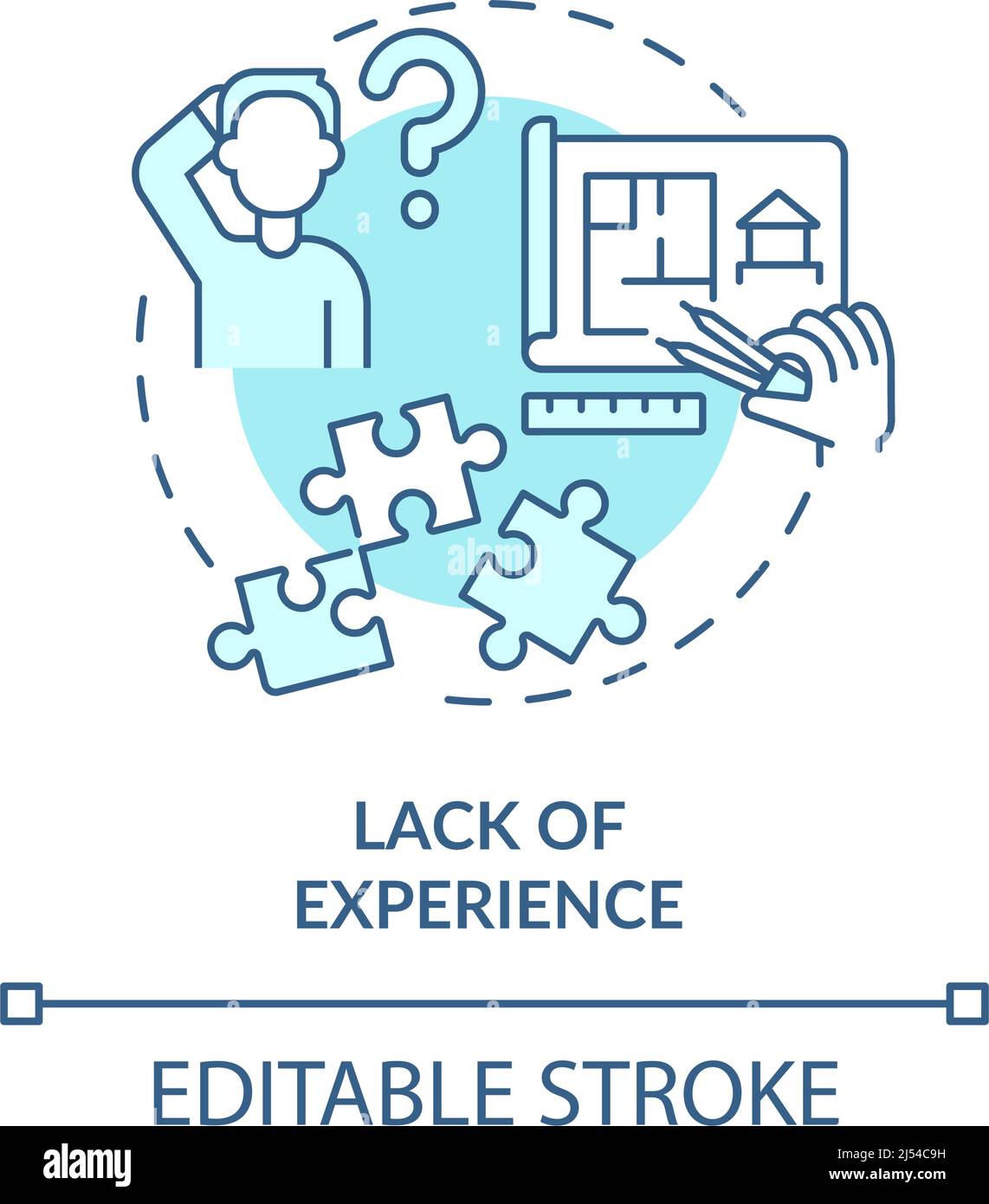 Lack of experience turquoise concept icon Stock Vector Image & Art - Alamy
