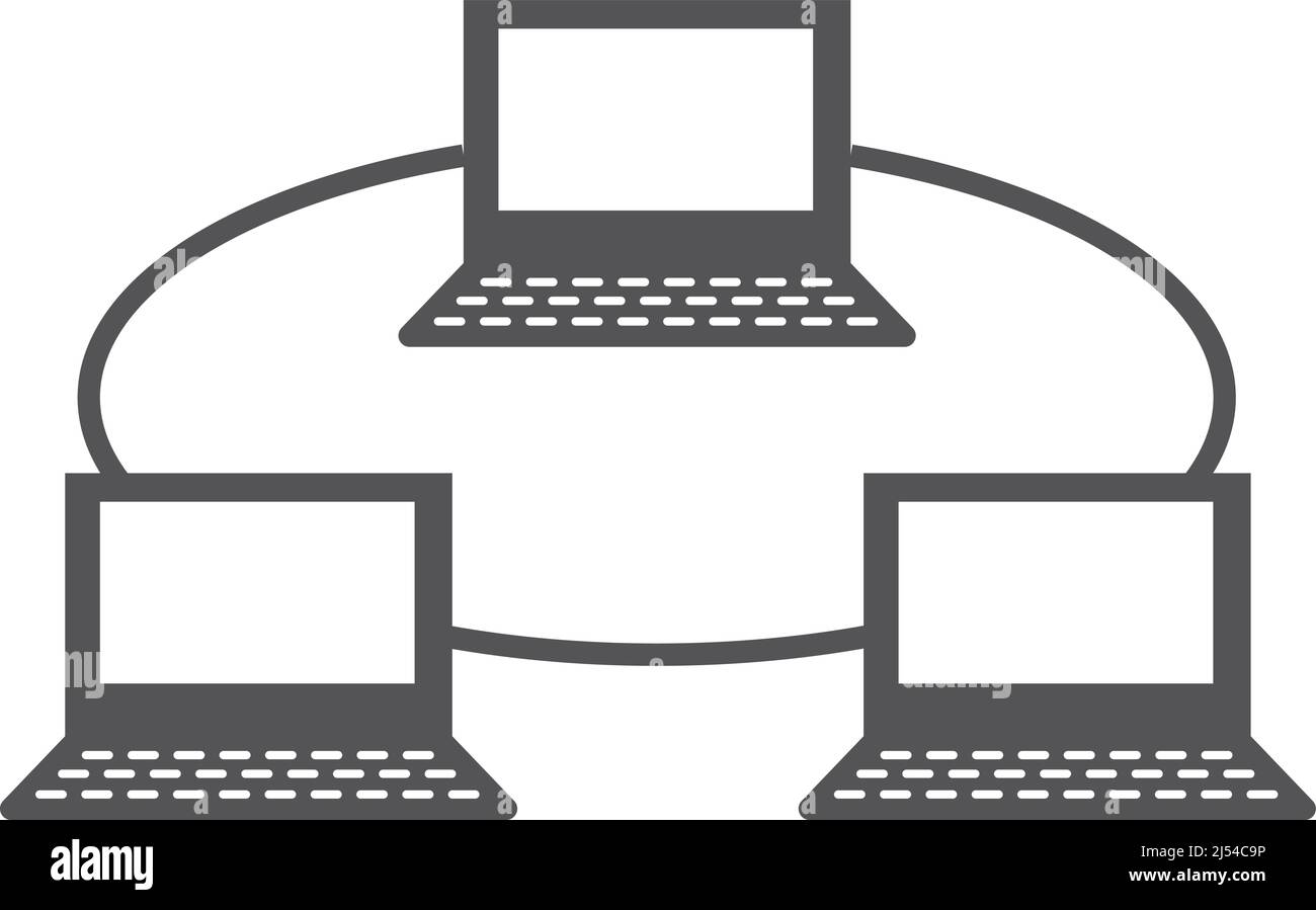 Laptop connecting icon. Intranet symbol. Computer net Stock Vector ...