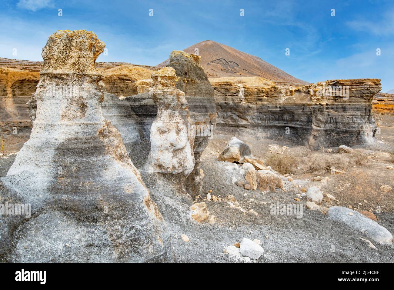 Stratified city rock formation lanzarote island hi-res stock ...