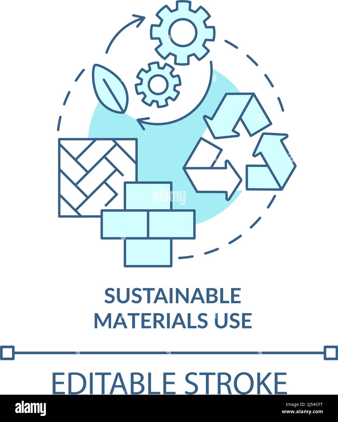 Sustainable materials use turquoise concept icon Stock Vector Image ...