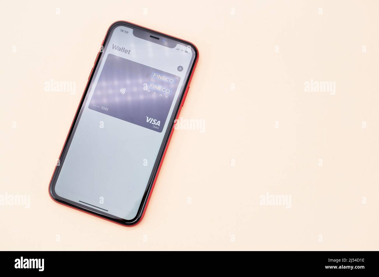 Apple Pay wallet with cards for digital payment on Apple iphone ...