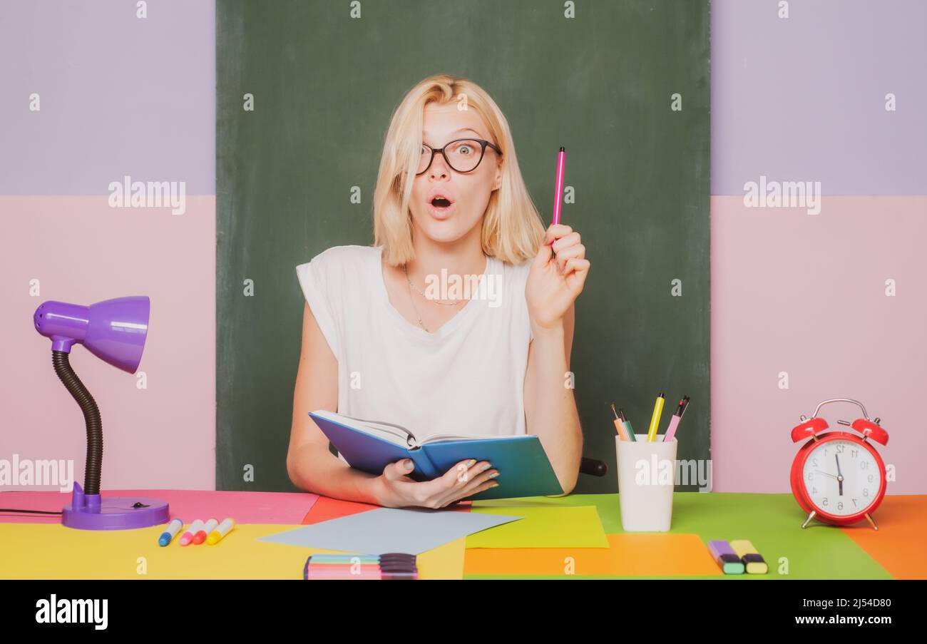 Lesson female studying test books hi-res stock photography and images ...