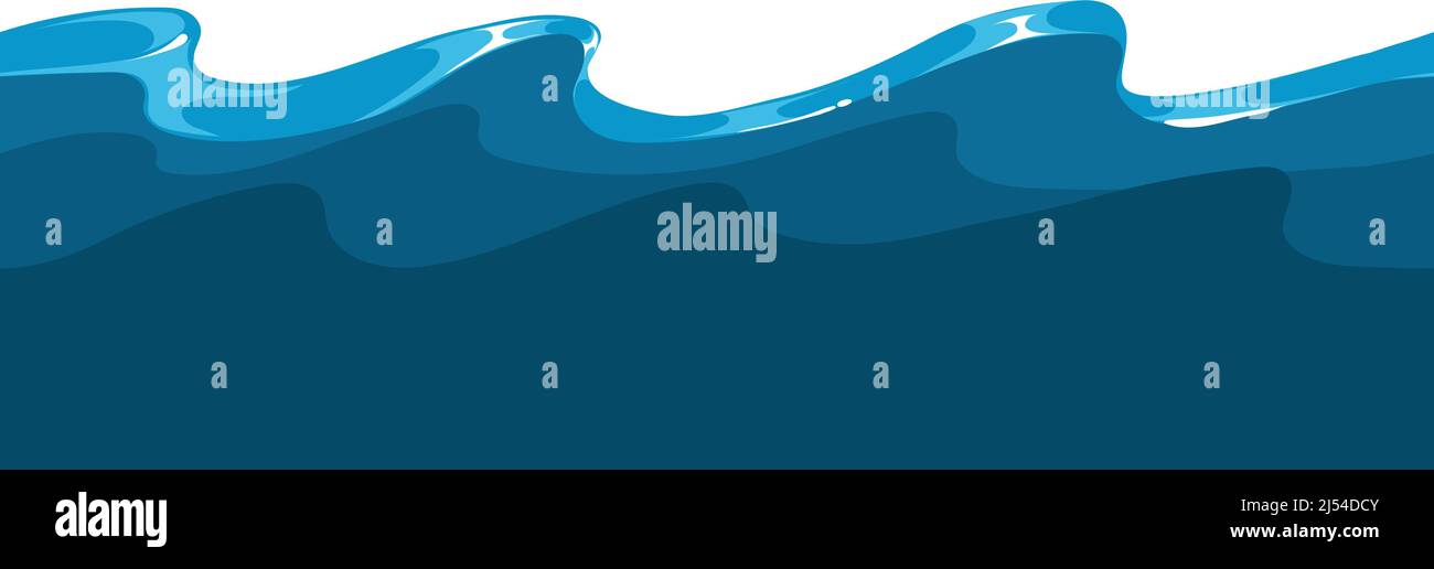 Simple Cartoon Ocean Waves