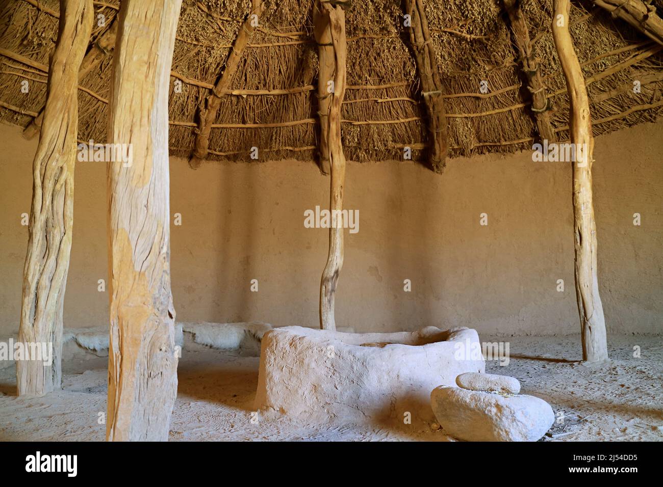 Interior of a Rebuilt Ancient Circular Mud Huts of Aldea de Tulor ...