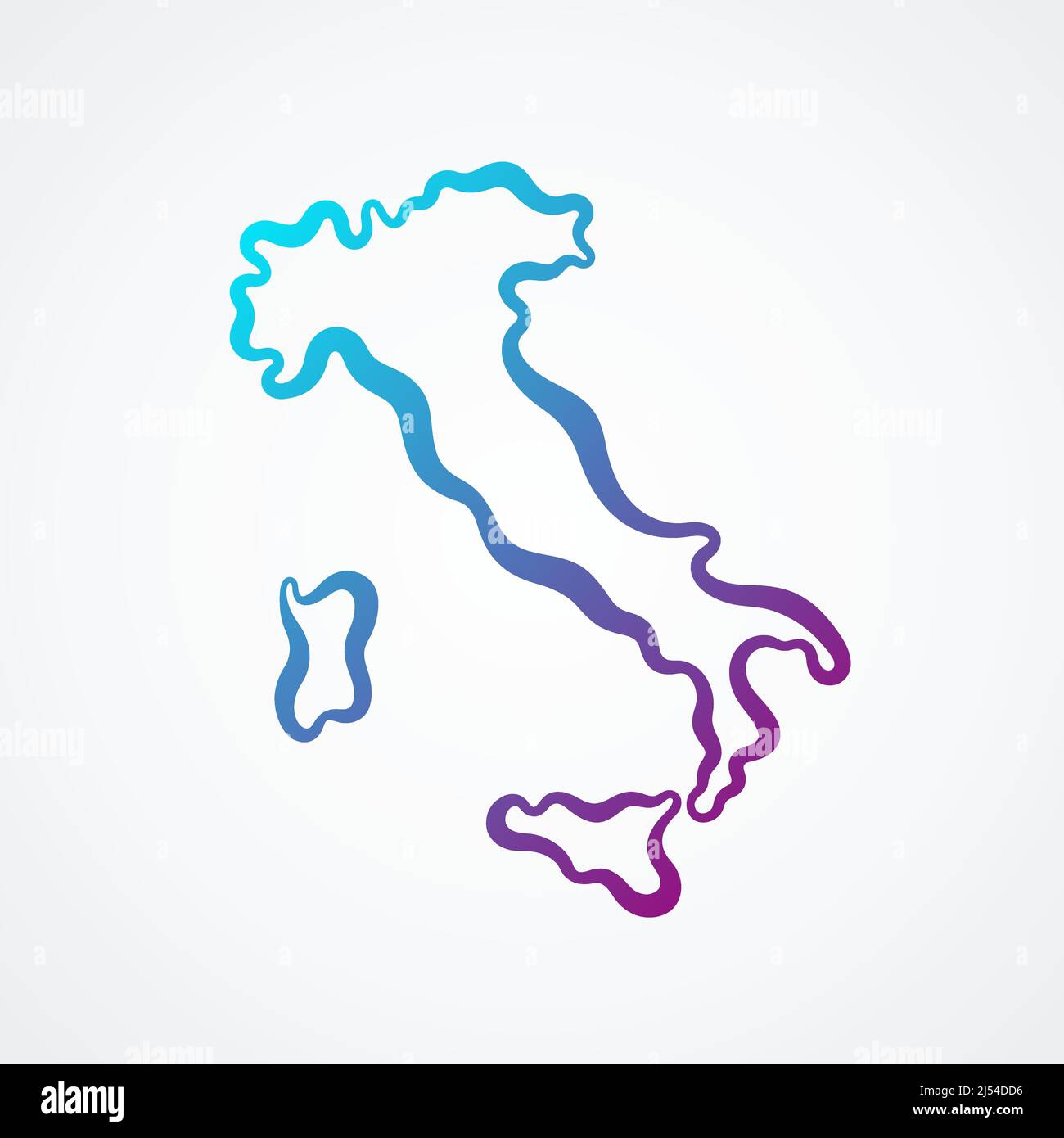 Outline map of Italy with blue-purple gradient Stock Vector Image & Art ...